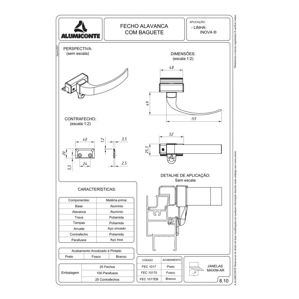 FECHO PARA MAXIM-AR COM BAGUETE FEC-1017